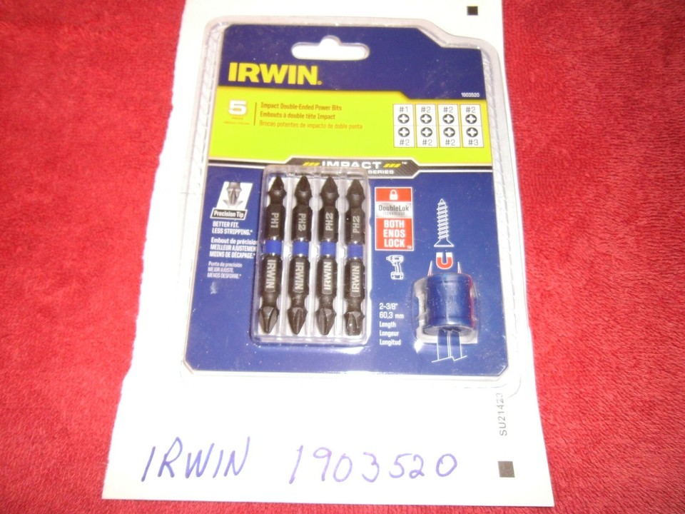 (2) Packs 5pc IRWIN Impact Bits Double-Ended Power #1 #2 Philips ...