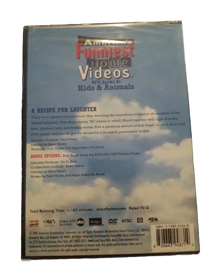 America’s Funniest Home Videos Looks at Kids & Animals (DVD) FACTORY ...