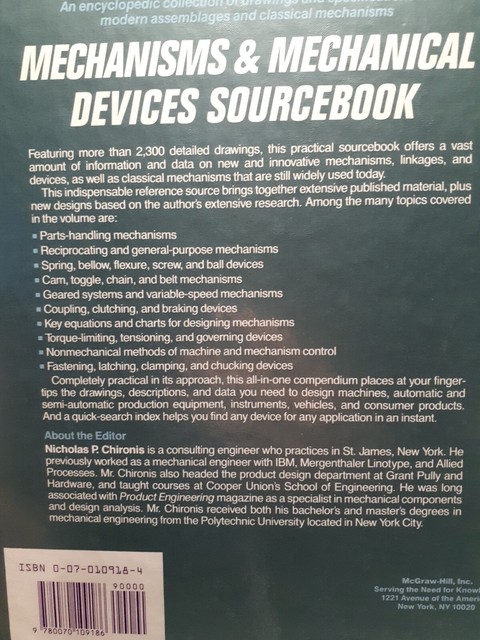 Mechanisms and Mechanical Devices Sourcebook by Nicholas P. Chironis ...