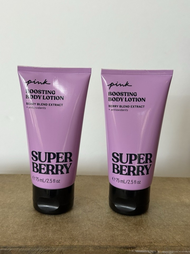 Victoria's Secret PINK Super Berry Boosting Body Lotion x2 Travel Size ...