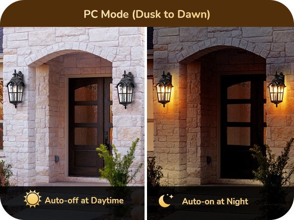 EDISHINE 20.2" Large Motion Sensor Outdoor Wall Lights, Dusk to Dawn ...