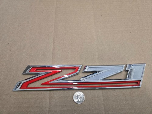 Chevy GMC OEM Z71 Chrome & Red 11.75" Emblem Badge Logo Nameplate Name ...