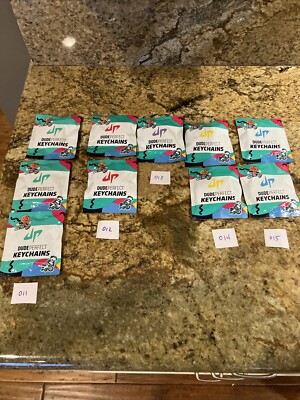 LOT OF 10 - Dude Perfect Keychains DP-KEY- 011, 012, 013, 014, 015 ...