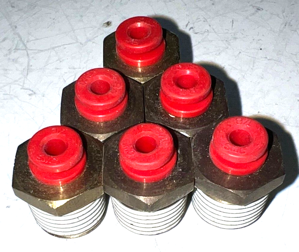 SMC SPORE PUSH-IN MALE CONNECTOR 1/8" TUBE 1/4"-18 THREAD 145 PSI LOT ...