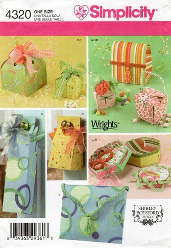Simplicity 4320 Fabric Boxes, Doorknob Hangers, Takeout Boxes, Gift ...