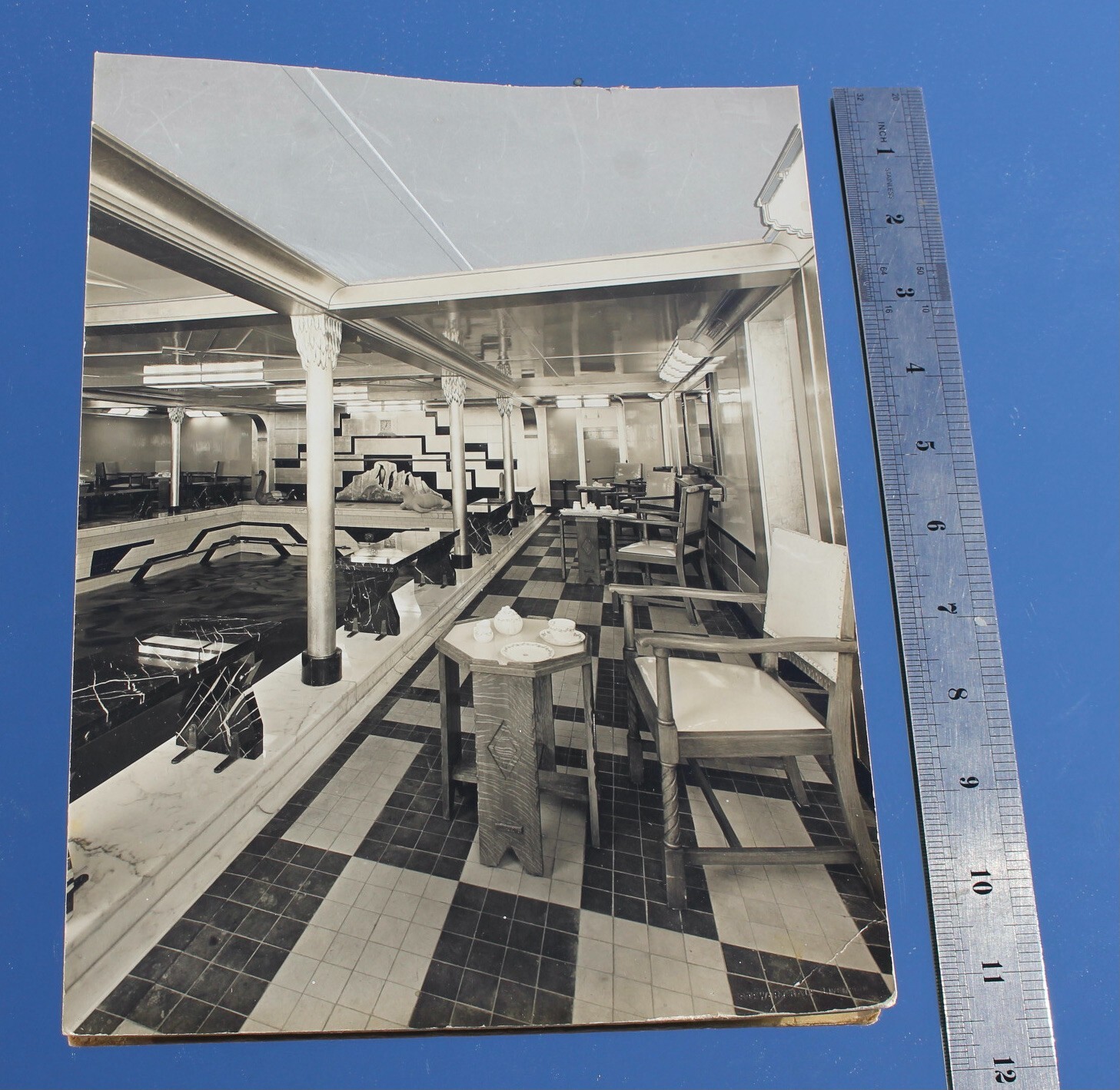 WHITE STAR LINE MV GEORGIC POOL UNIQUE COMPANY ISSUED HAND TINTED ...