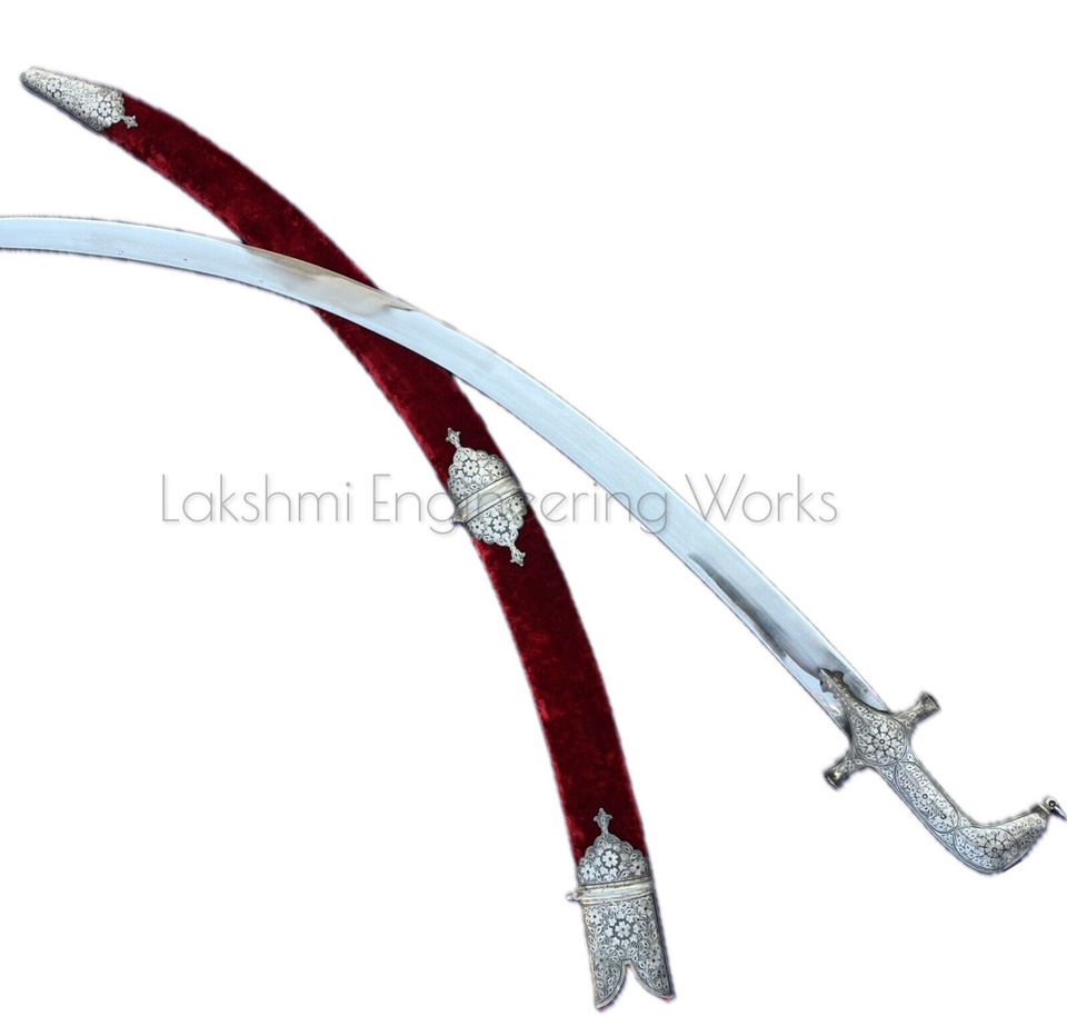turkish kilij sword, Carbon Steel Saber, Wooden Sheath, Velvet Wrapped ...