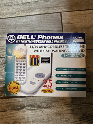 Bell Phone White Excursion Cordless 25 Channel Noise Reduction Phone ...