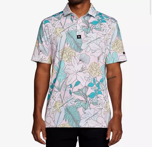 NWOT Bad Birdie The Gardens Polo Golf Shirt Multicolor Men’s Size ...