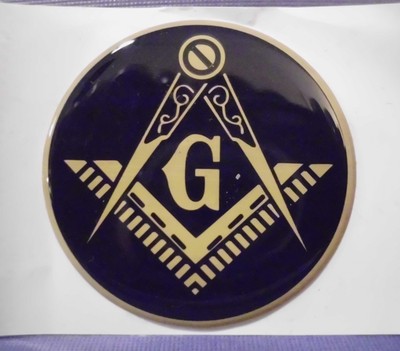 MASON MASONIC LODGE TEMPLE FULL COLOR 2 INCH EPOXY DOME CAR DECAL ...