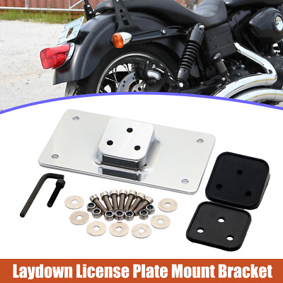 Chrome Laydown License Plate Mounting Bracket For Harley Fatboy ...