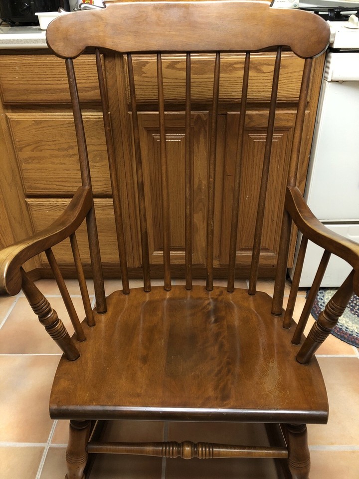 S. Bent & Bros Colonial Adult Rocking Chair Nutmeg Vintage Brothers | eBay