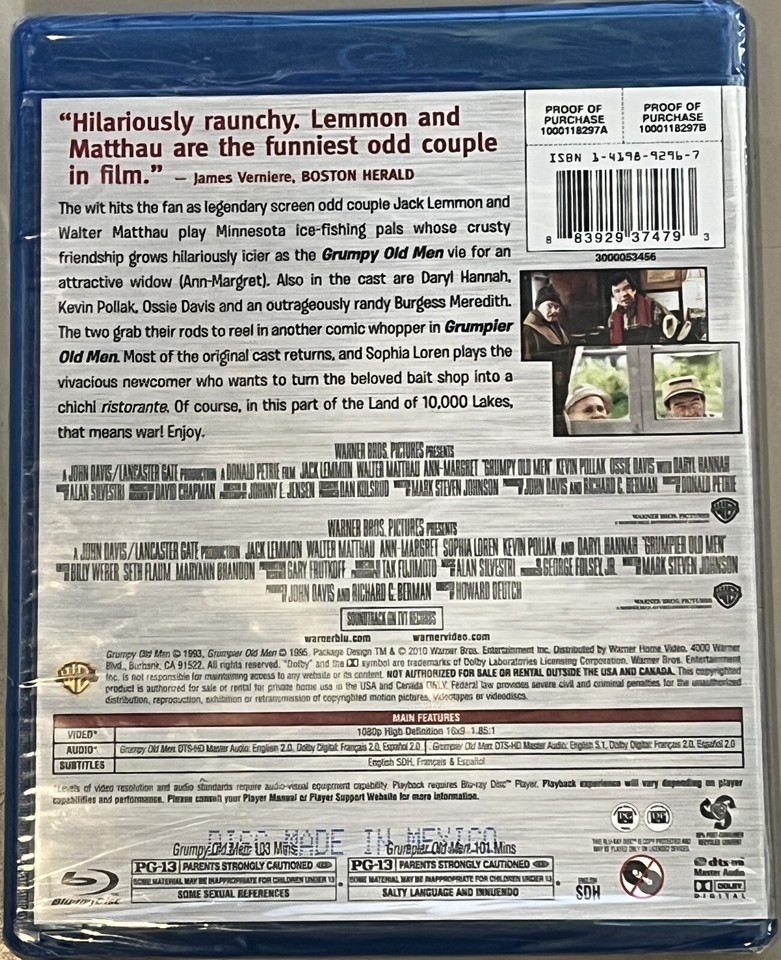 Grumpy Old Men/Grumpier Old Men: Double Feature Blu-Ray Disc 2010 ...