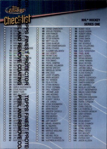 1998-99 Topps Finest #150 Unmarked Checklist | eBay