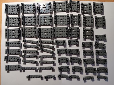 LEGO LOT 58 DARK BLUISH GRAY 6X1 6X4 6X2 4X4 4X2 4X1 DOUBLE INVERTED ...
