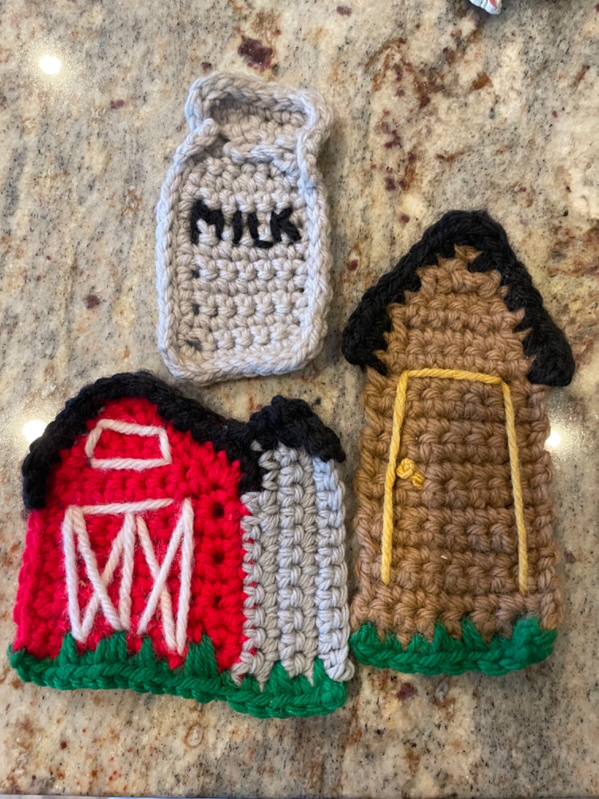 3 Vintage Handmade Crocheted Refrigerator Magnets | eBay