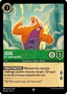 Zeus - Mr. Lightning Bolts - 92/204 - Super Rare x1 - Ursula's Return ...