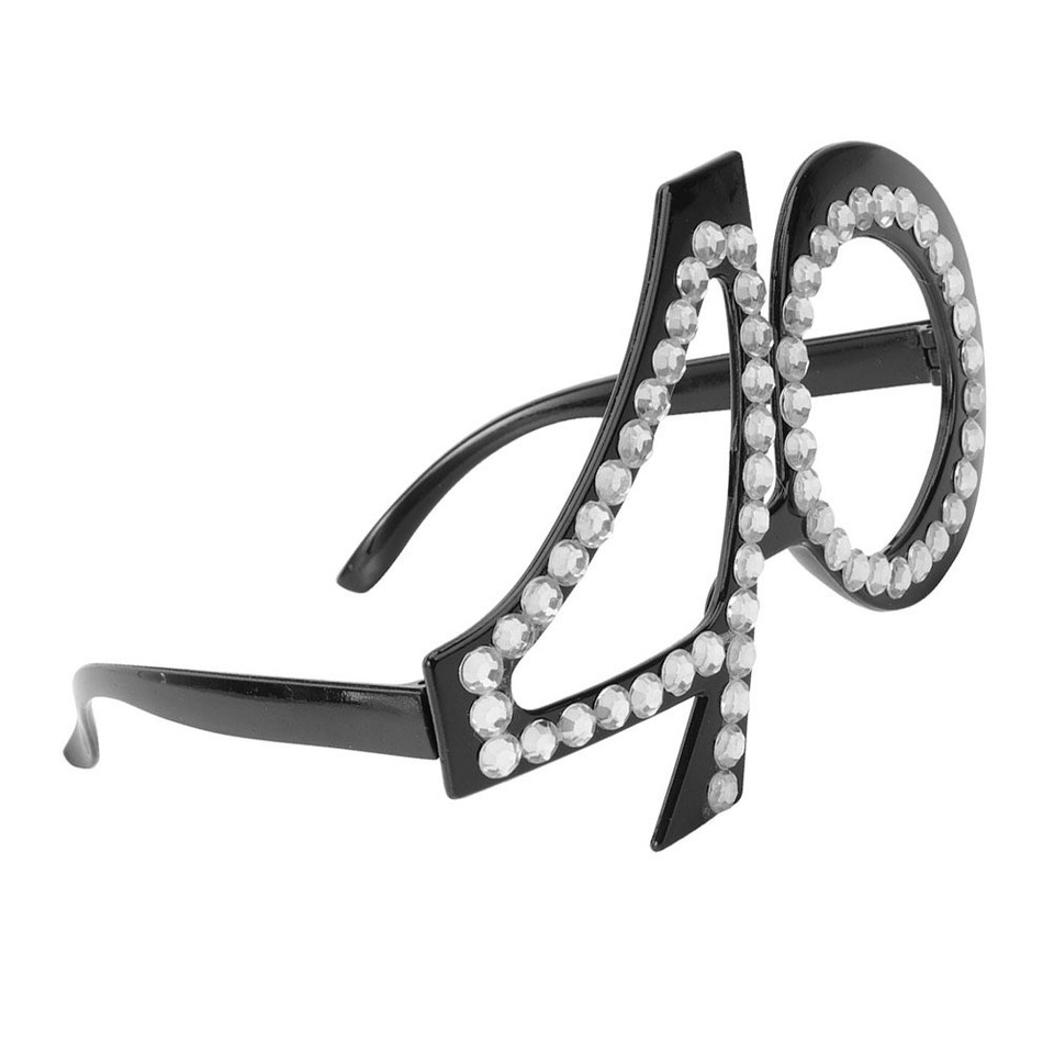 40th Birthday Glasses Anniversary Photo Booth Props Rhinestone Eyewear ...