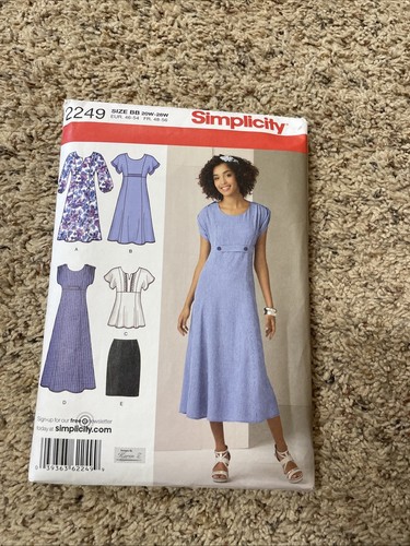 Simplicity Dress Pattern 2249 Size BB 20W- 28W New | eBay