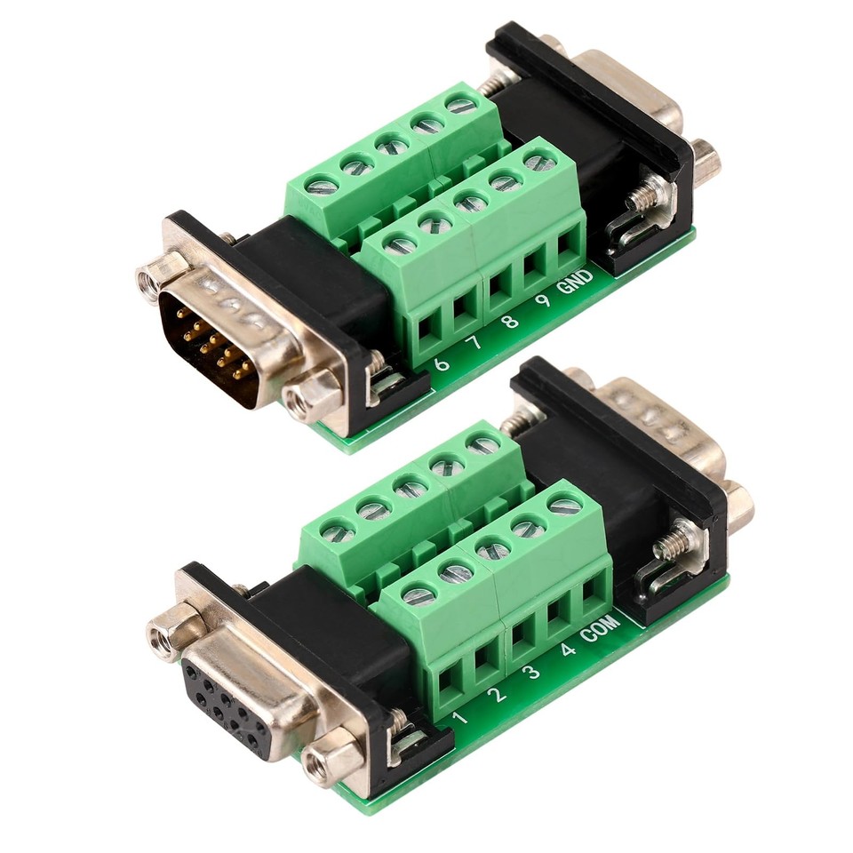 4PCS DB9 Male Female Breakout Board RS232 D-SUB 9-Pin Serial Adapter ...