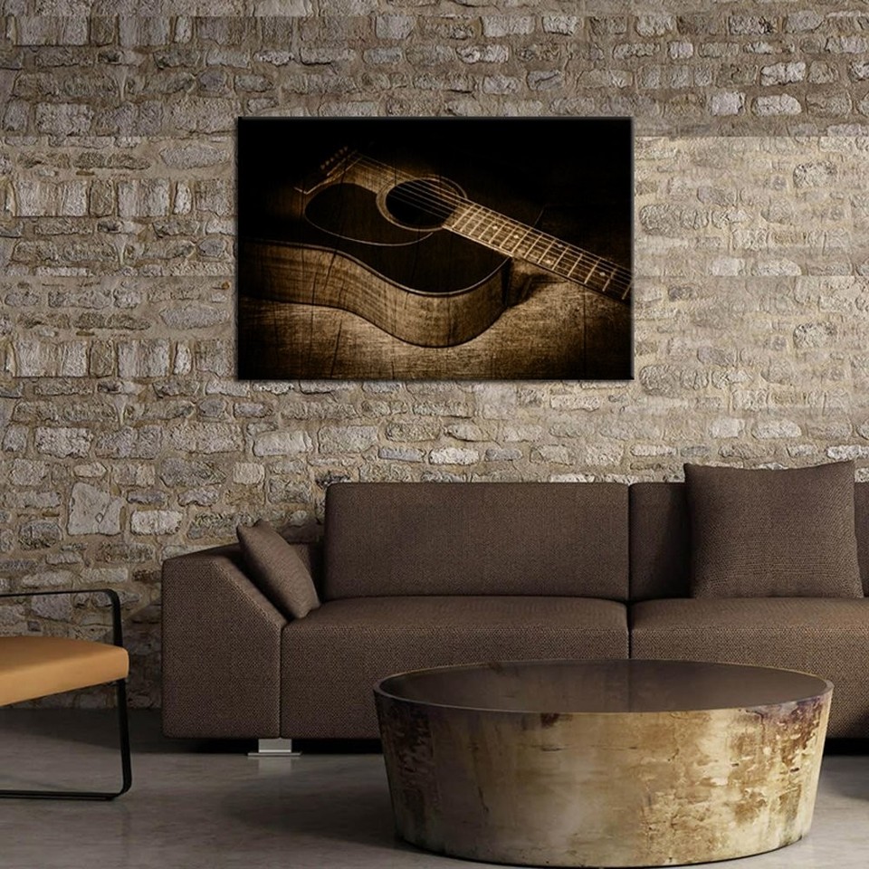 - Acoustic Guitar Canvas Prints Musical Instrument Wall Art Vintage ...