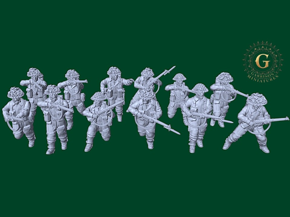 WW2 British Mid-Late War Riflemen X12 Ideal Bolt Action etc UNPAINTED ...