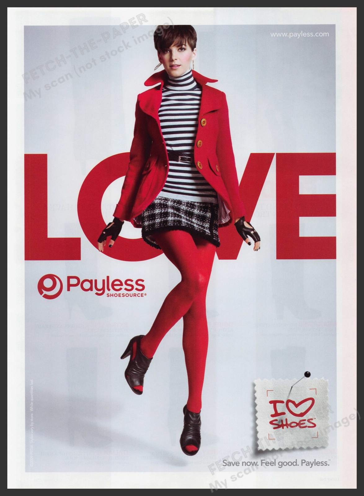 Payless Shoes 2000s Print Advertisement 2009 Legs Red Tights Skirt Love ...