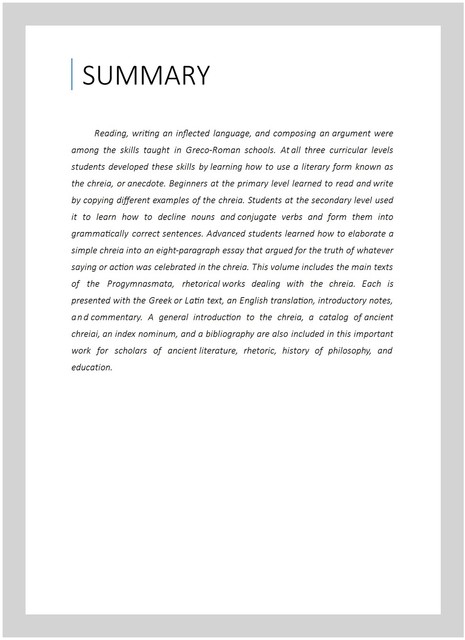 Texts and Translations Ser.: The Chreia in Ancient Rhetoric Vol. I ...