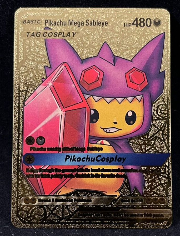 Pokémon - Pikachu Mega Sableye - Tag Cosplay - Gold Foil - Fan Art ...