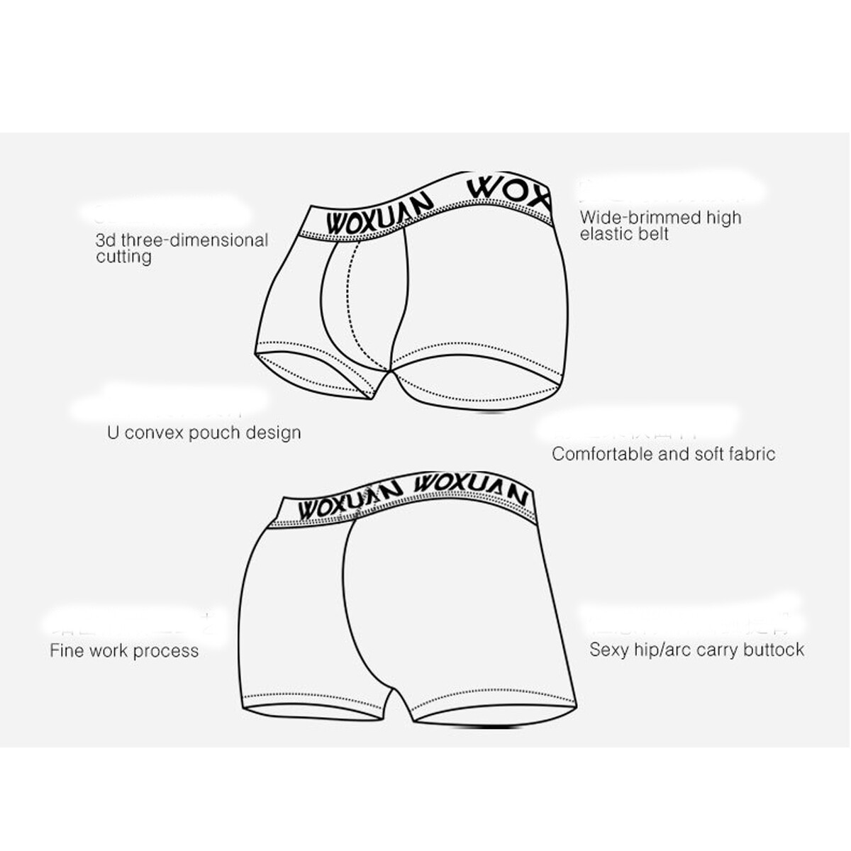 Men's Sexy Underwear Transparent Underpants Boxers Mesh Shorts Pouch ...