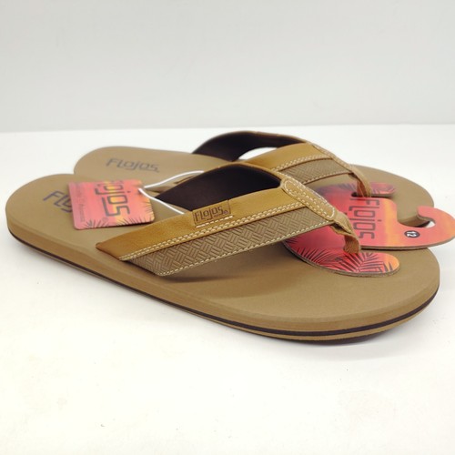 Flojos Ryan Flip Flop Thong Tutone Strap Mens Size 12 Tan 846 Arch ...