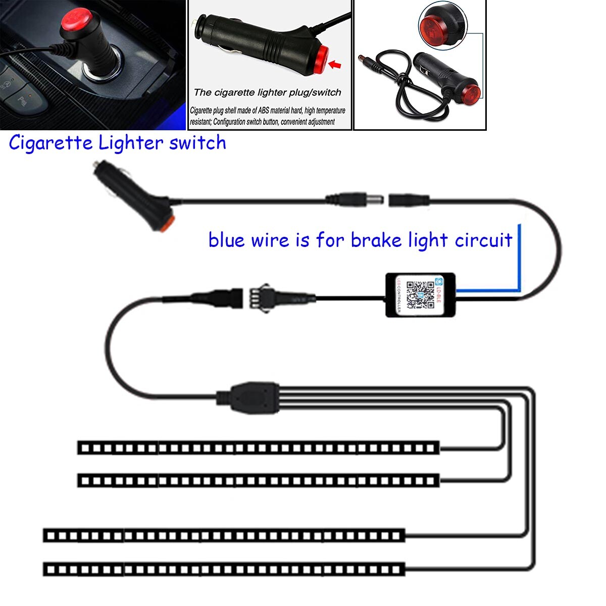 4x 24" Set RGB Car Truck Wheel Well LED Lights Custom Accent Neon Rim ...