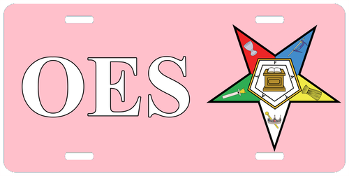Pink OES License Plate Tag Order of The Eastern Star Truck Auto Car ...