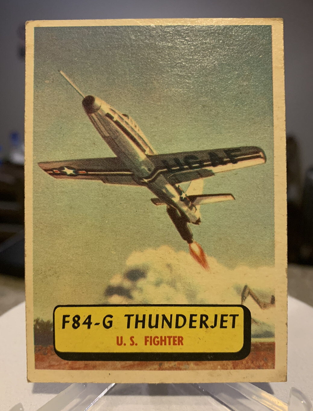 1957 Topps Planes Of The World - F84-G THUNDERJET - US Fighter #46 Blue ...