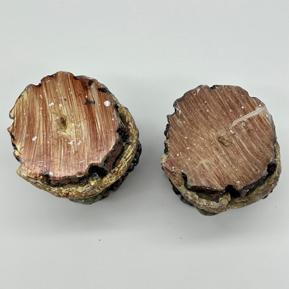 Wax Log Tree Stump Trunk Candle Christmas Set of 2 | eBay