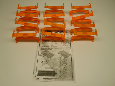 AURORA AFX TOMY SNAP ON TRACK ELEVATION SUPPORTS ~ 12 PC ORANGE SHORT ...
