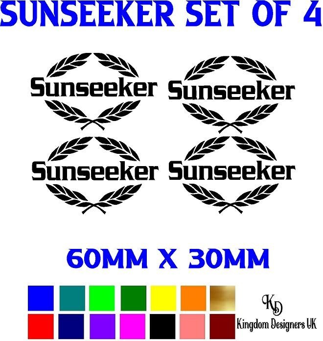 Sunseeker Decals set of 4 60mm | eBay