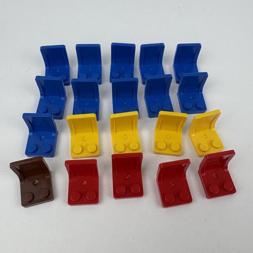 LEGO Chair Seat Lot 19x Blue Yellow Red Brown 2x2 Back Minifigure Parts ...