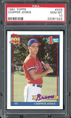 CHIPPER JONES 1991 TOPPS #333 PSA 10 RC | eBay