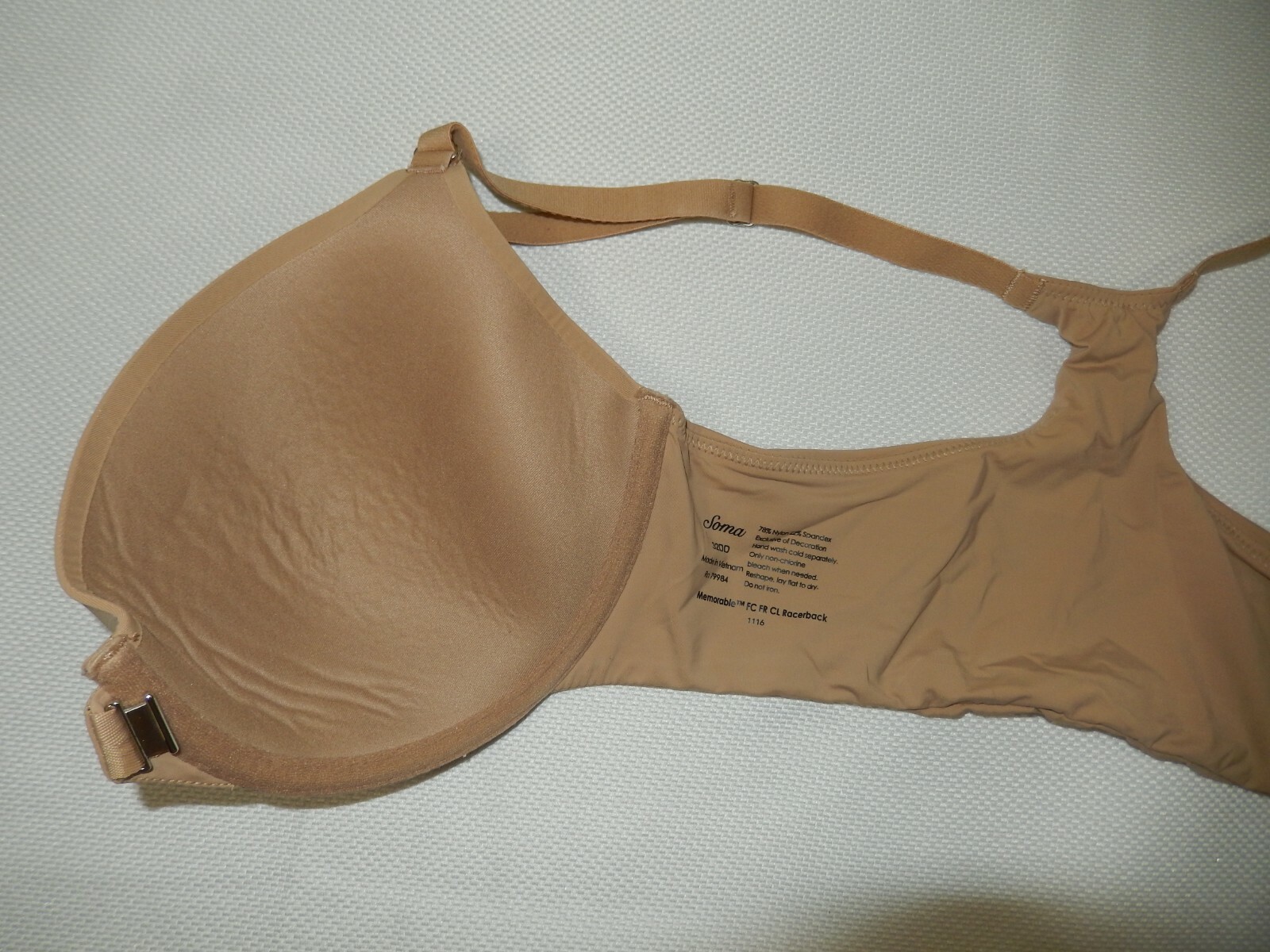 Soma Memorable Nude 32DD Front Close Full Coverage Racerback Underwire ...