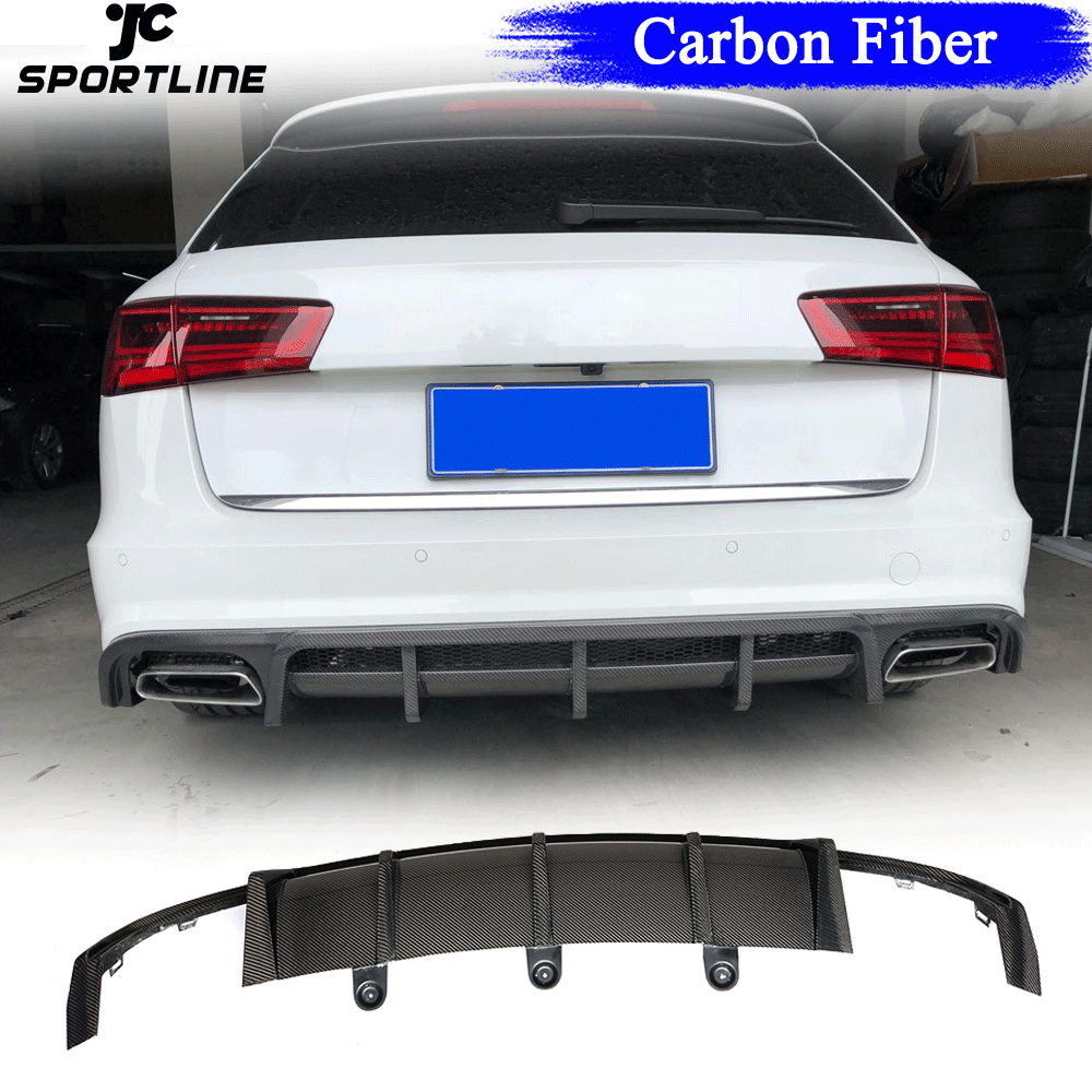 Carbon Fiber Rear Bumper Diffuser Spoiler Fit For Audi A6 S-LINE S6 C7 ...