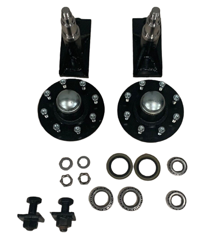 8 x 6.5 Lug Bolt On Wheels for shipping Container Hub and Spindle Kit ...