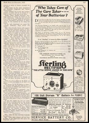 1925 Sterling Radio Rectifier "The Little Service Station In Your Home ...