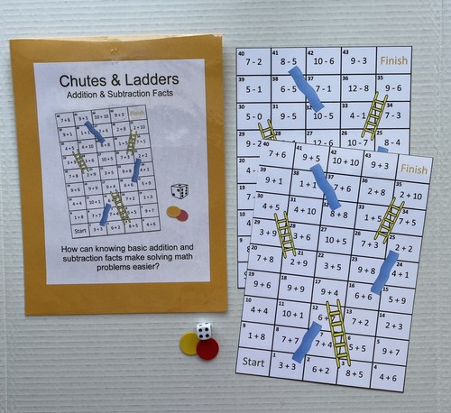 Teacher Depot Math Activity Learning Game Chutes & Ladders Addition ...