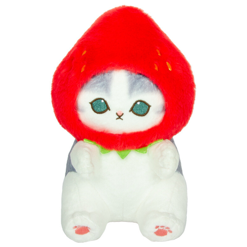 Mofusand Cat Adorable Shark Cartoon Lucky Cat Strawberry Plush Toy ...