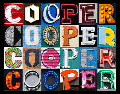 COOPER Name Poster featuring photos of actual sign letters | eBay