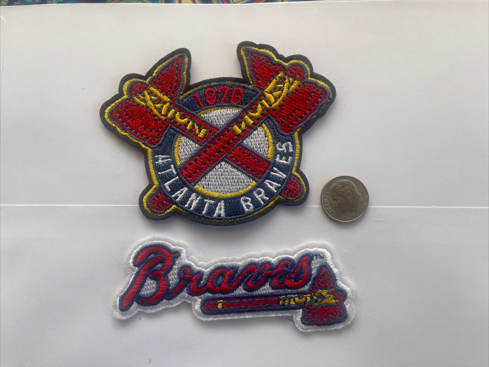 (2) ATLANTA BRAVES MLB vintage Embroidered Iron On Patches Patch Lot 3.5” | eBay