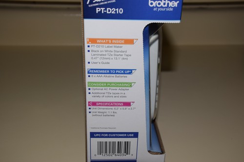Brother P-touch PTD210 Thermal Label Maker Easy-to-Use One-Touch Keys ...