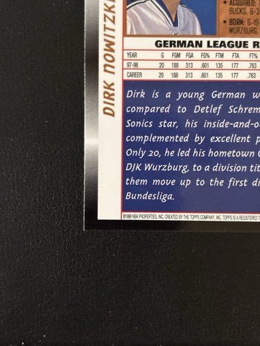 1998-99 Topps Dirk Nowitzki Rookie Card! Hall of Famer 🔥🔥🔥 | eBay
