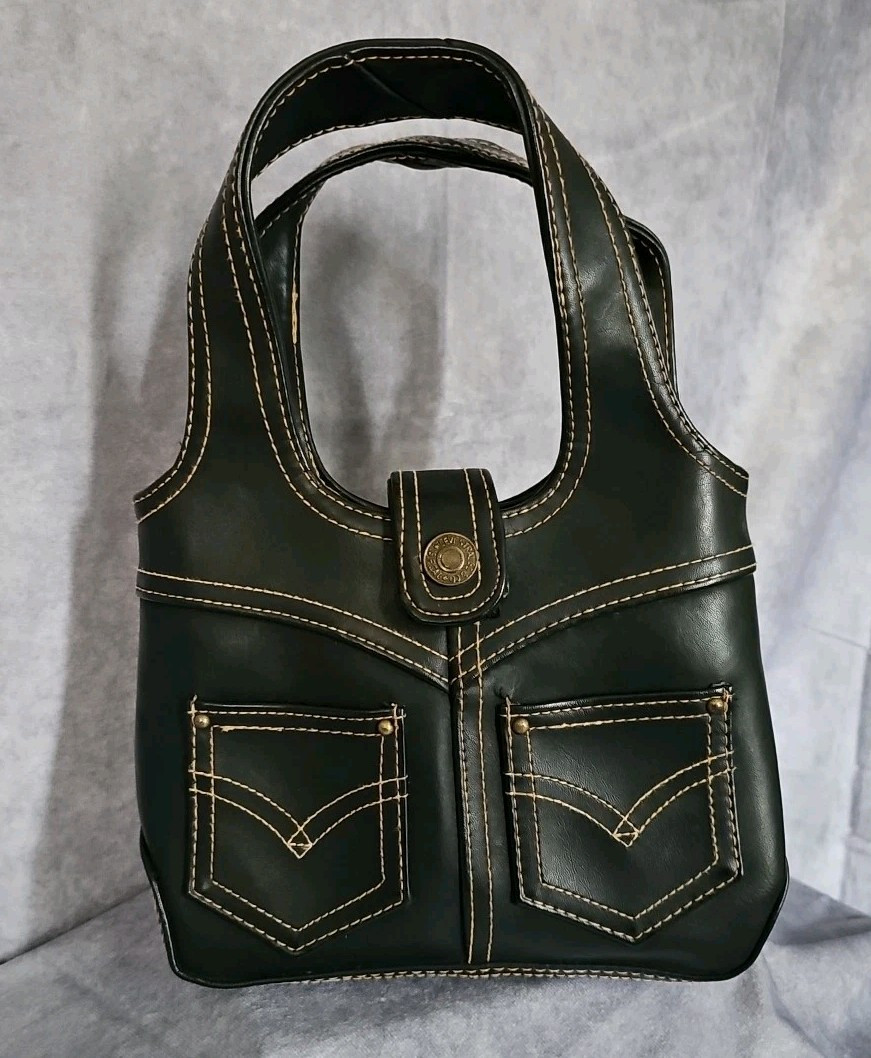 Vintage Levi Strauss Double Handle Leather Handbag Pu… - Gem